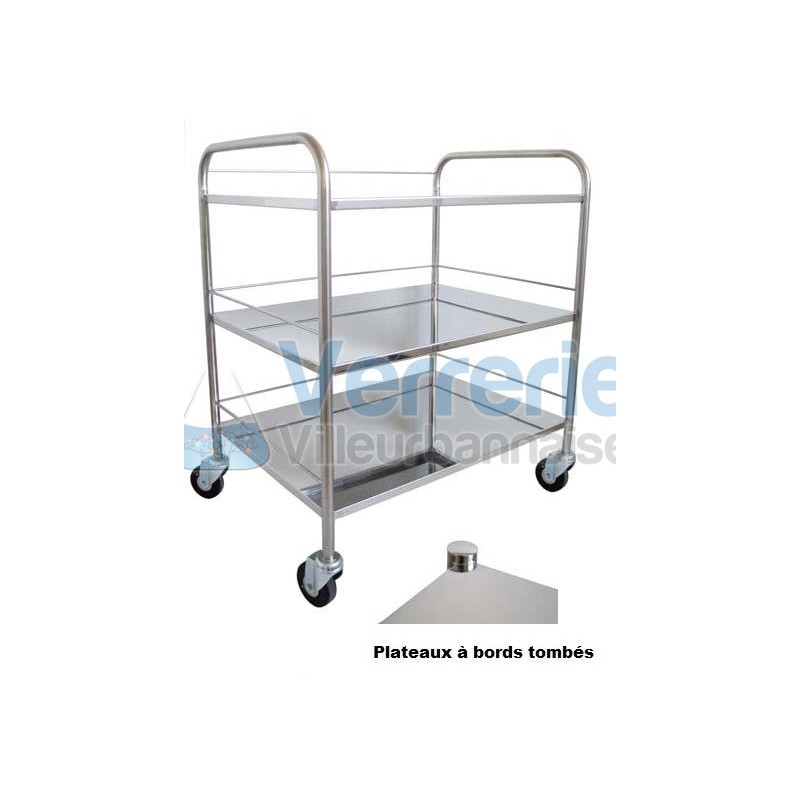 chariots inox inox 18/10 plateaux COMPACT 3 pla...